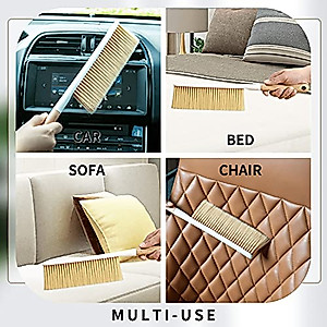 Kpoooku Hand Broom Cleaning Brushes- Soft Counter Duster Furniture Dusters Brush with Long Wooden Handle Household Dusting Tool (1