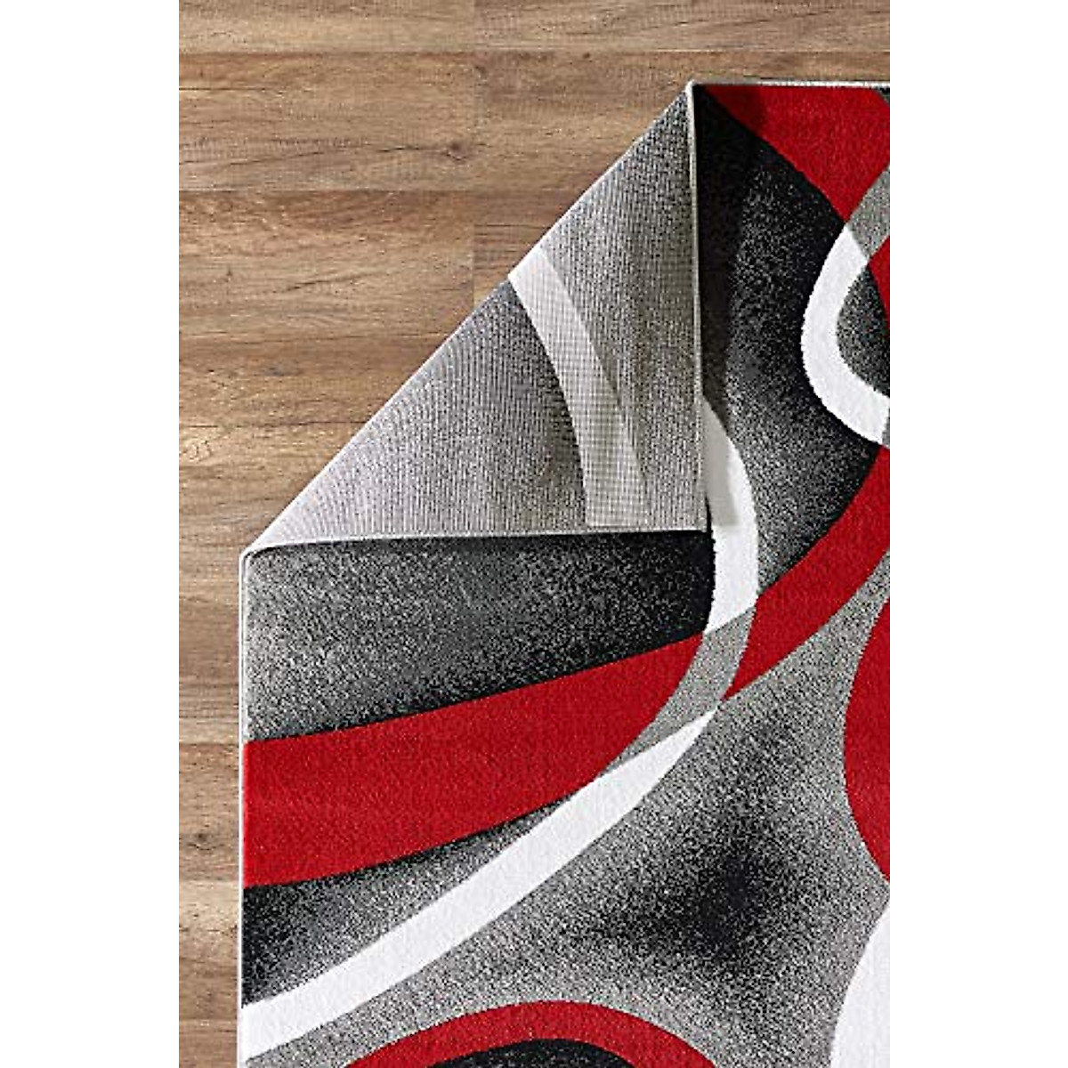 GLORY RUGS Modern Area Rug 8x10 Red Swirls Carpet Bedroom Living Room Contemporary Dining Accent Sevilla Collection 4816A