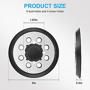 Fibvaxm 4 Pack Orbital-Sander Replacement Pad, for DeWalt DWE6421 6421K DWE6423 6423K DCW210B DWE64233 and N329079 Replacement Pad, 5 Inch 8 Hole Hook and Loop Metal for Sander Pads More Enduring