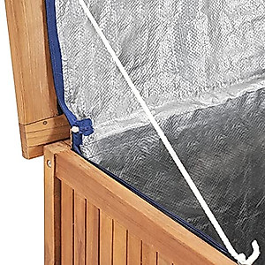 Outdoor Storage Box Teak Wood Garden Deck Box Storage Container Patio Backyard Poolside Balcony Furniture Decor, 35.4"x19.7"x22.8" Solid Teak Wood