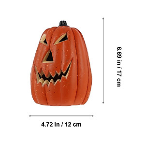 VOSAREA Halloween Led Pumpkin Lights Light Up Jack O Lantern Pumpkin Figurine Lantern Outdoor Pumpkin Decoration for Halloween Haunted House Props