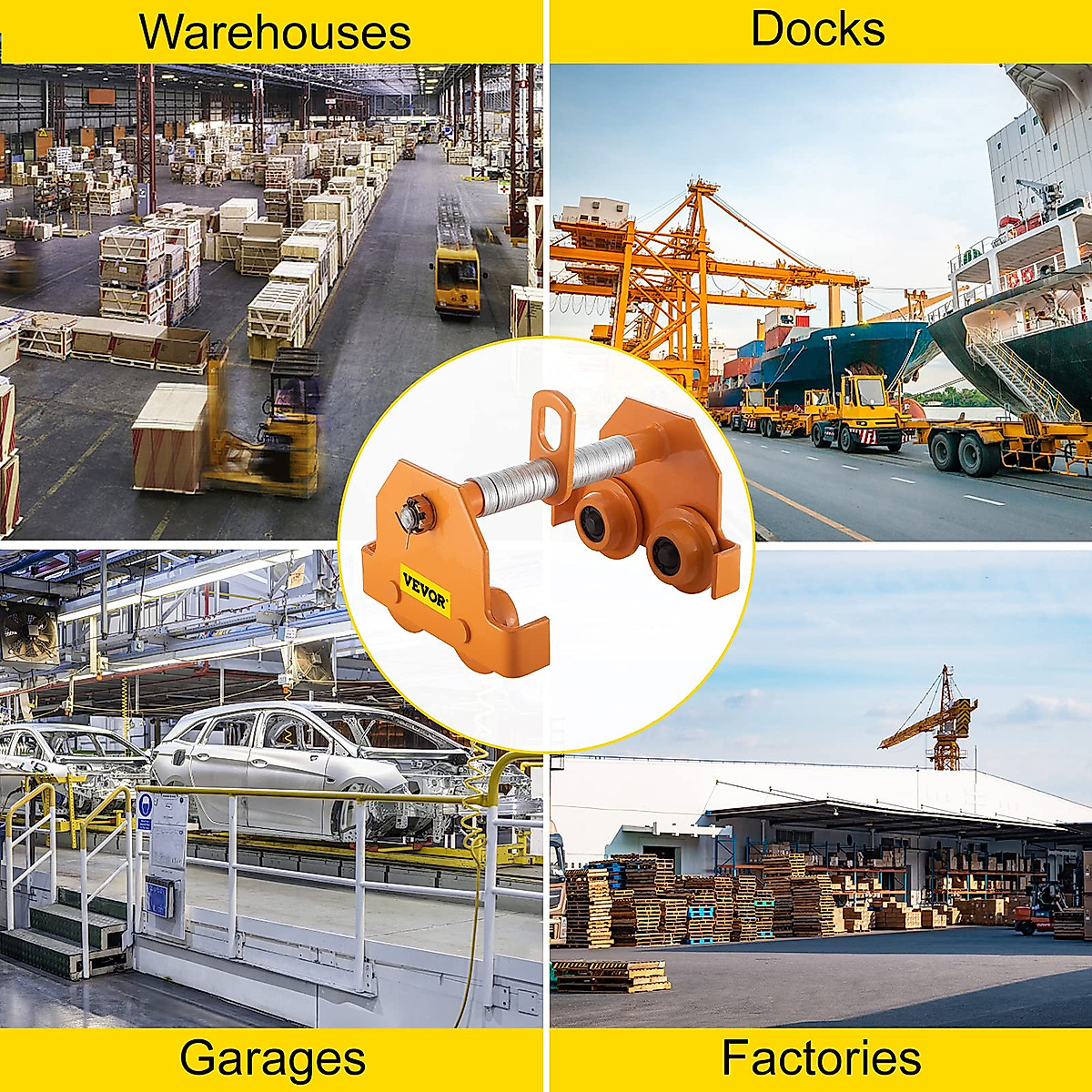 VEVOR STXCBSFZDBDD3K4IGV0 Beam Trolly, Yellow