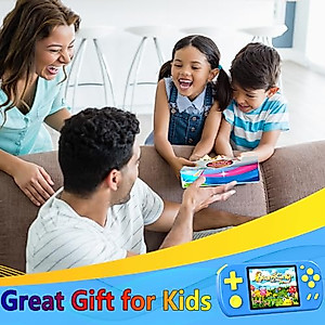 TEBIYOU Handheld Game Console for Kids Preloaded 218 Retro Video Games, Portable Gaming Player with Rechargeable Battery 3.0" LCD Screen, Mini Arcade Electronic Toy Gifts for Boys Girls, Blue