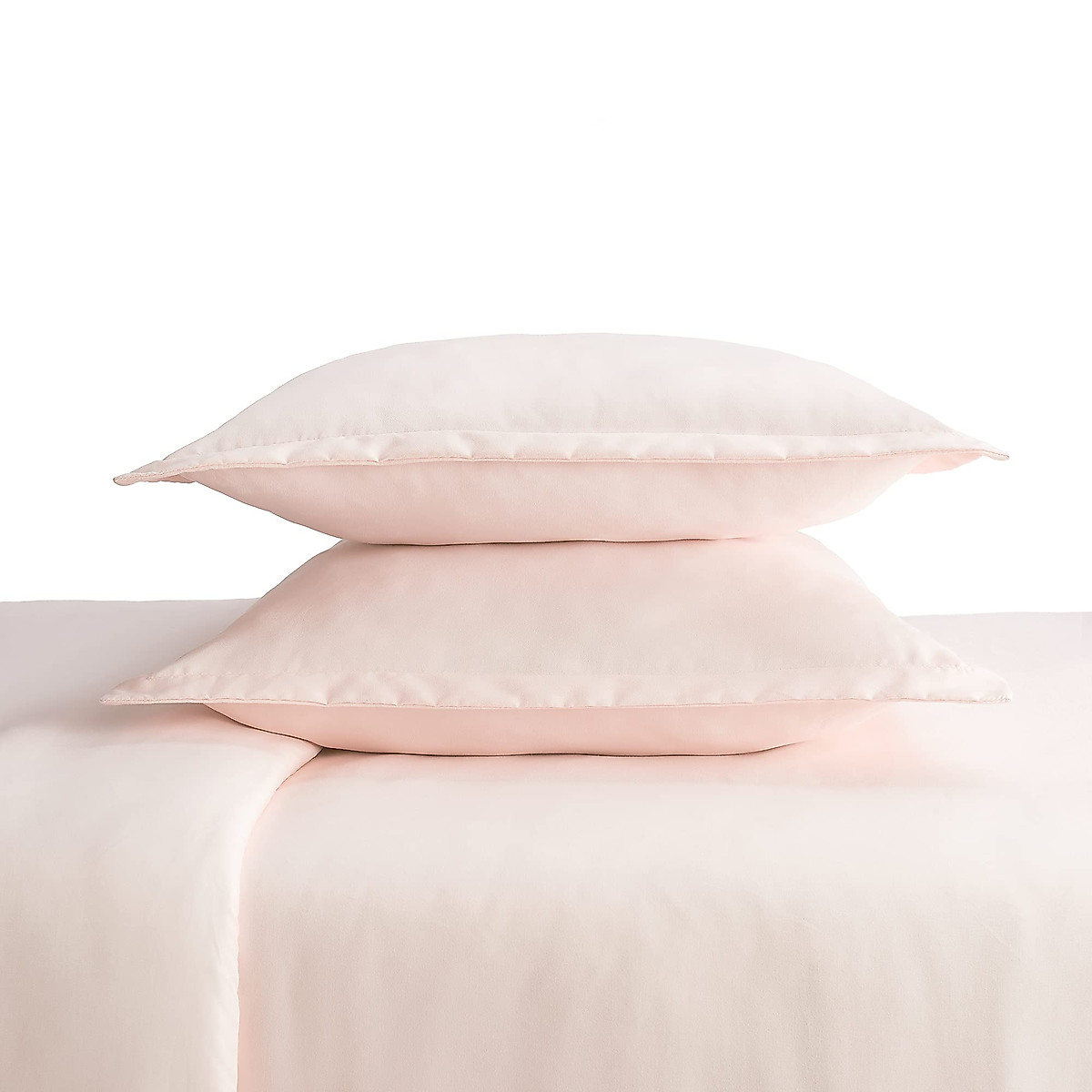 SERTA Simply Clean Ultra Soft Hypoallergenic Stain Resistant 3 Piece Solid Duvet Cover Set, Blush, Full/Queen