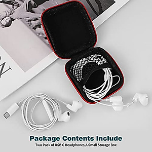 [2Pack]USB C Headphone for Galaxy S23 Ultra S22 5G, HiFi Stereo Type C Earphone with Microphone Wired Earbuds Digital DAC Volume Control Headphones for Samsung S21 Z Fold4 3 Pixel 7 6 iPad Pro OnePlus