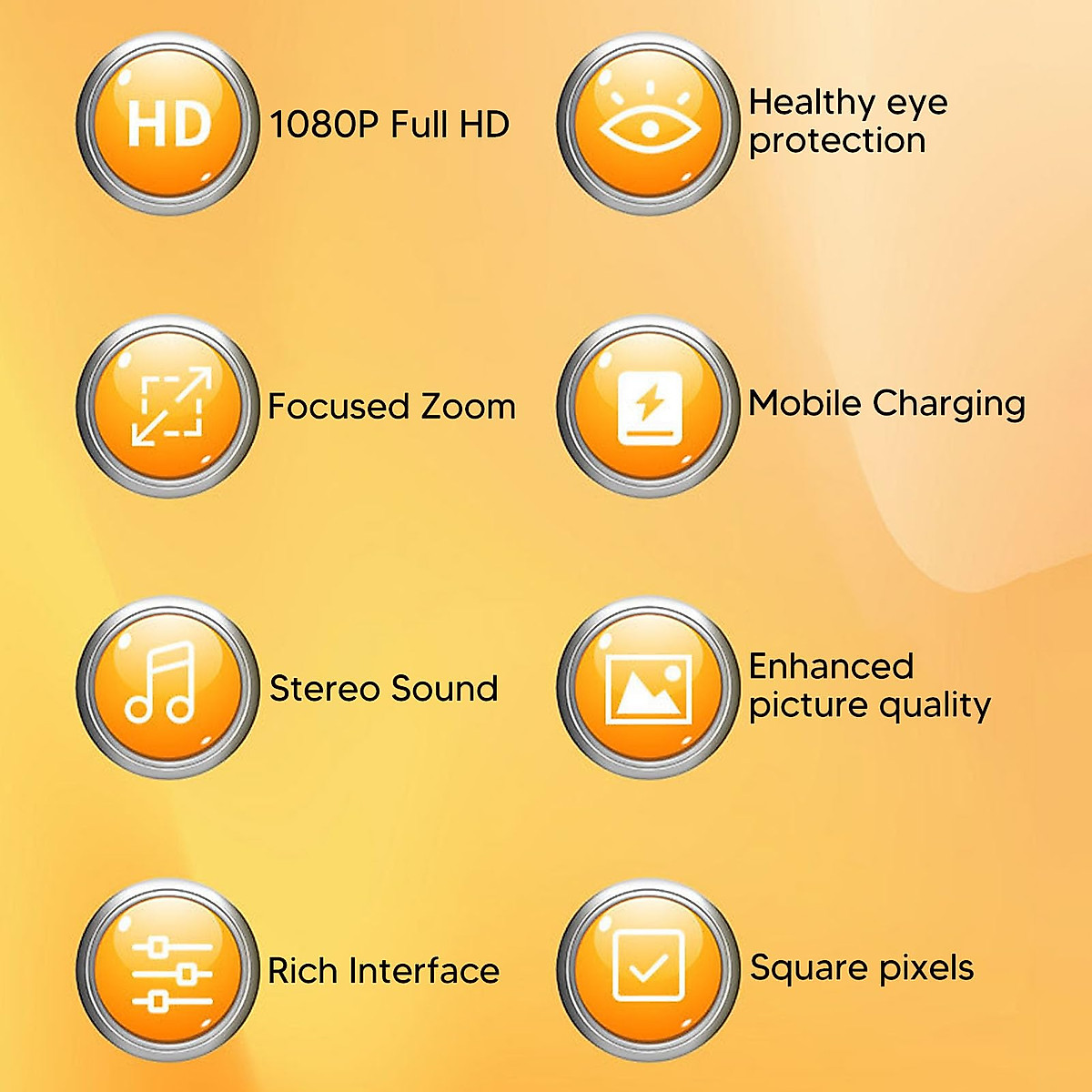 Portable HD 1080P Mini Projector for Movies and Gaming, Compact and Lightweight, USB and Connectivity, Ideal for Travel, Camping, and Home Entertainment (US Plug)