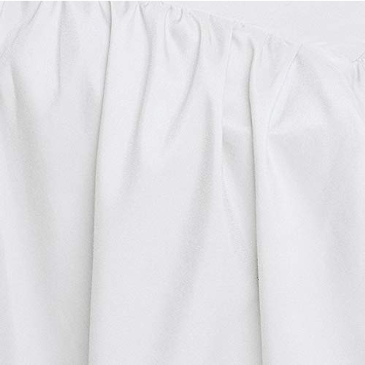 Amazon Basics Lightweight Ruffled Bed Skirt, Classic Style, Soft and Stylish 100% Microfiber With 16" Drop, Queen, Bright White, Solid