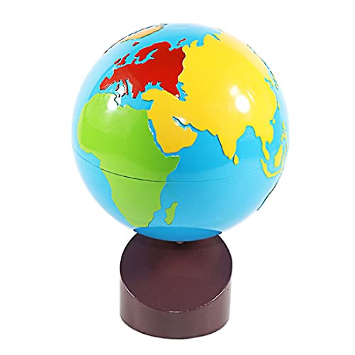 Gudong Montessori Geography Materials Globe of World Parts/ Continents Preschool Early Educational Equipment Kids Culture Learning Toys Know World Globe (Yellow)