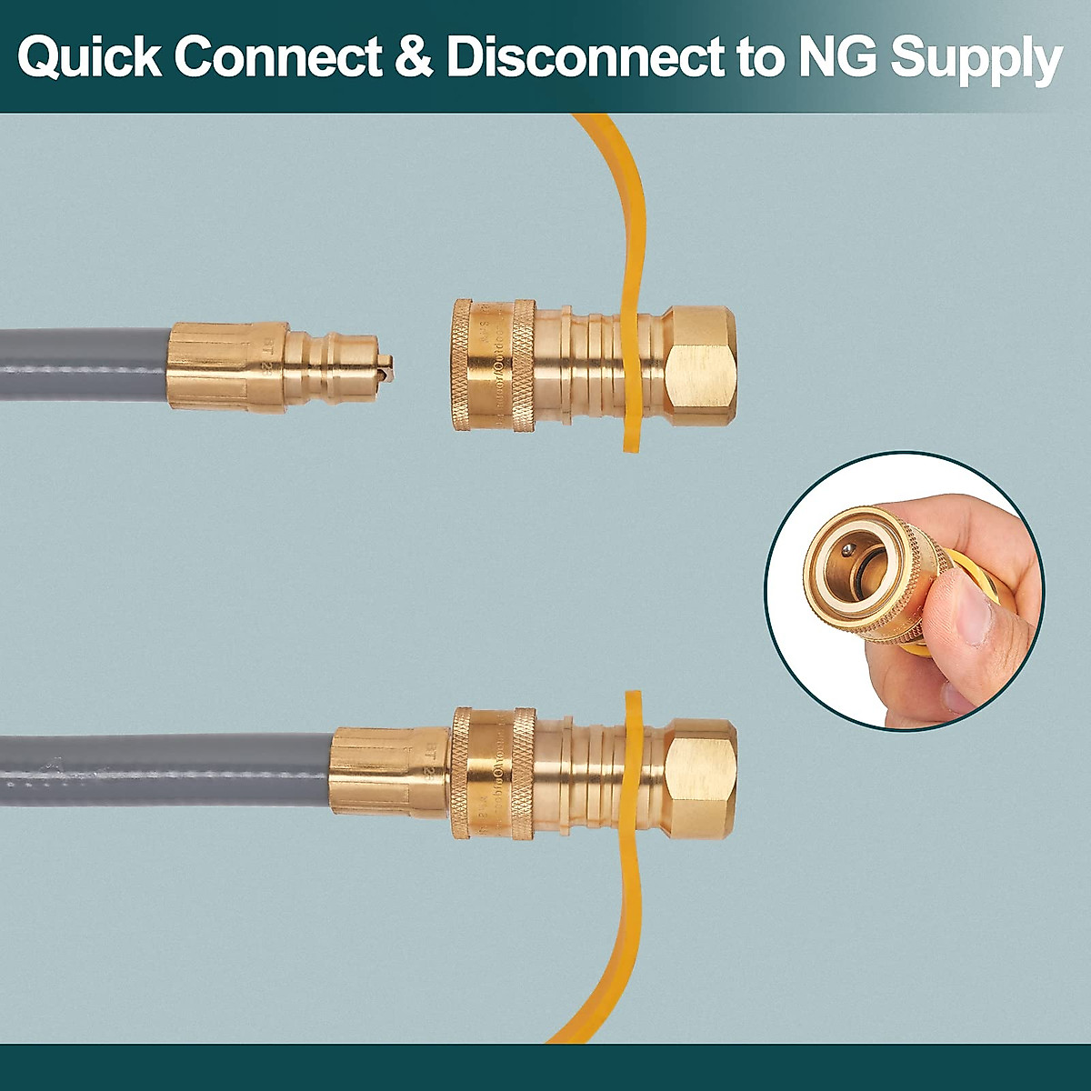 GASPRO Propane to Natural Gas Conversion Kit, Fit for Blackstone 28'' & 36'' Griddles, Tailgater, Rangetop Combo & Single Burner Rec Stove, 3/8" Quick Connect & 12FT Hose