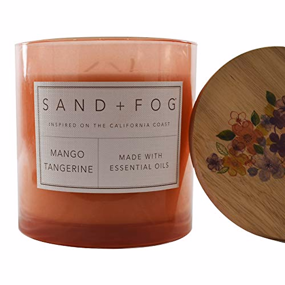 Sand + Fog Mango Tangerine Candle in a Glass Jar with Wood Lid - 25 oz.