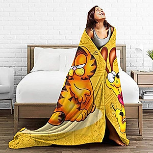 MKJIH Garfield Cartoon Cat Flannel Throw Blanket.Micro Fleece and Luxury Warm Blanket for Bed Sofa Travel Four Seasons Blanket .50 X 40 in