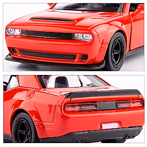 TGRCM-CZ 1/36 Scale Challenger Casting Car Model, Zinc Alloy Toy Car for Kids, Pull Back Vehicles Toy Car for Toddlers Kids Boys Girls Gift (Red)