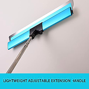 BXGTECH Drywall Tools Skimming Blade with Extension Handle - 12", 22" & 32" Blades Extruded Aluminum 301 Stainless Steel Construction Tools End Caps, Wall-Board with 0.5mm&0.35mm Thickness blue