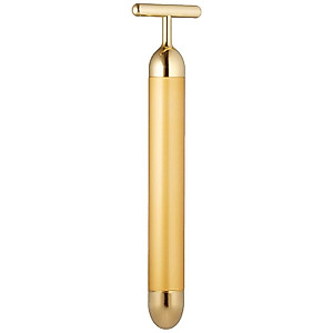 DANGSHAN Beauty Bar 24k Golden Pulse Facial Massager, T-Shape Electric Sign Face Massage Tools for Sensitive Skin Face Pull Tight Firming Lift