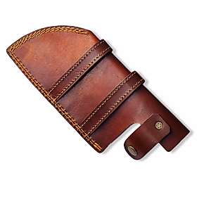 Hand-Forged Sebian Chef Knife, Carbon Steel Cooking Gadgets, Butcher Knife with Leather Cover, Full Tang Dollar Wood Handle, Viking Meat Cleaver, Outdoor Cooking Knife