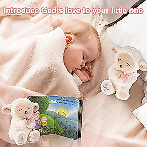 MyMateZoe Baptism Gifts for Girl, Great Christening, Dedication and Baptism Gift Set for Girl and Newborn Baby, Includes 7" Praying Lamb Plush Toy and Let Us Pray Baby Book in Keepsake Gift Box
