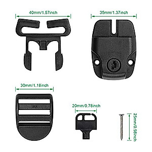 Zhaoyao 4 Pack Spa Tub Cover Clip Replace Latches Clip Lock Kit for Spa Hot Tub Cover, Spa Cover Clips Replacement with Keys and Slide Buckle