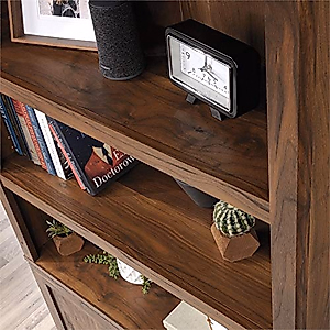 Sauder Misc Storage Engineered Wood Tall Wood Bookcase in Grand Walnut