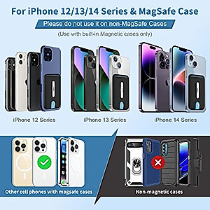 Senose Magnetic Wallet Compatible for Magsafe, Silicone Phone Card Holder Compatible for iPhone 14 Pro Max/14 Pro/14 Plus/14/13 Pro max/13 Pro/13/12 Pro Max/12 Pro/12 and Mag Safe Case, Black
