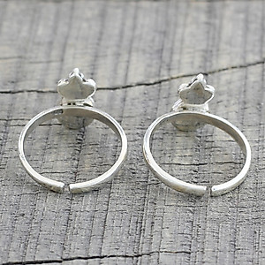 NOVICA Artisan Handmade Garnet Toe Rings Teardrop 925 Silver from India Sterling Red Birthstone 'Scarlet Drops'(Pair)