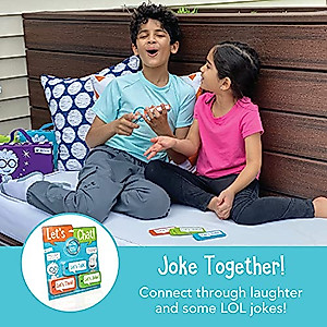 Open The Joy Let’s Chat 3-in-1 Conversation Starters Cards for Kids - Grab and Go Travel Card Games for Car, Airplanes - Talk, Think, Joke Cards - Ages 4+