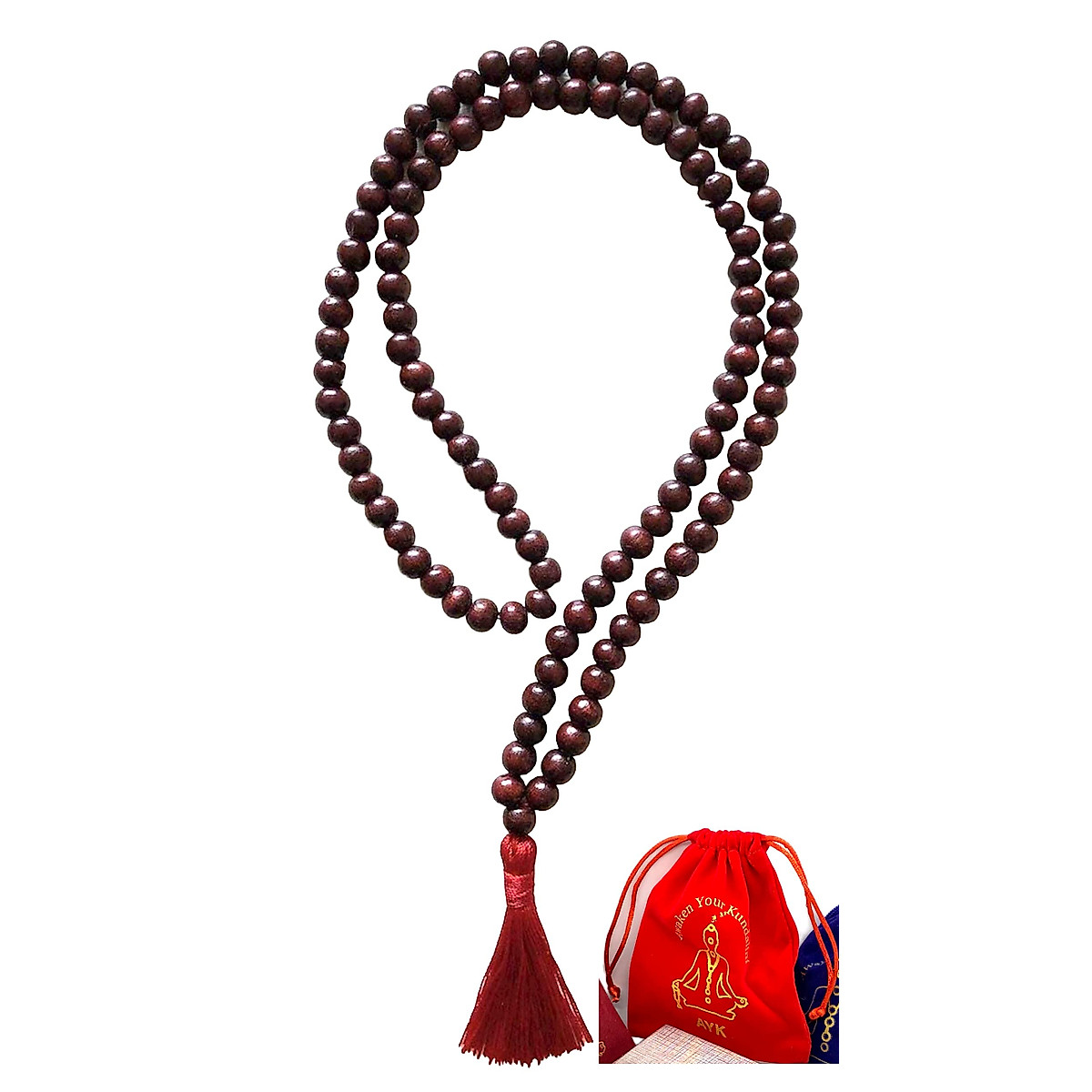 Rosewood mala beads necklace 108 buddhist prayer beads Red Sandalwood japa mala 10 Styles - Energized - w/ mala Pouch (8mm 108+1 Beads mala)