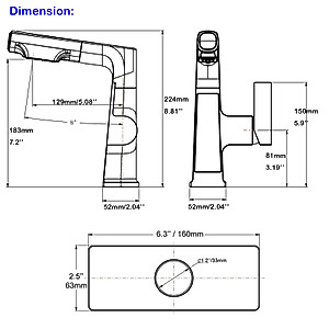 Zexzen Black Bathroom Faucet with Pull Out Sprayer, LED Bathroom Faucet with Temperature Display Modern Sink Faucet for Kitchen RV Bar with 2 Spray Modes and Liftable Vanity Faucet with Deck Plate
