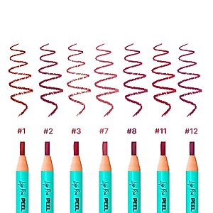 BRAWNA [ Upgrated Version ] 12 Lip Pro Pencils for Lip & Brow Mapping with Sharpener Blades - PMU Supplies - Red