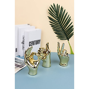 Gothic Home Decor Bookshelf Decorative Objects, Black Skeleton Finger Statues Morden Accents Aesthetic Room Accessories, Knick Knacks Home Decor for Shelves