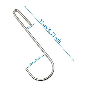 WHYHKJ 12pcs 4.2 Inch S Shaped Flat Hook Silver Tone Heavy Duty Stainless Steel Hanger Hooks for Hanging Pots and Pans, Plants, Utensils, Towels
