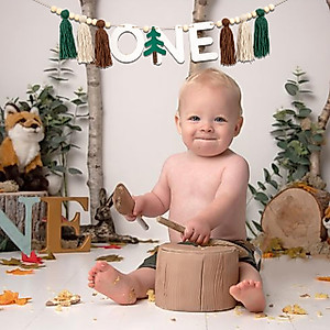 Happy Camper Banner - Wild One Thened Party Decoration, Boys And Girls First Forest Safari Camper Themed Birthday Party Decorated Banner, Jungle Highchair Banner, Adventure Camping First Birthday