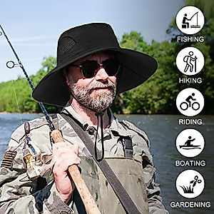 6 Pack Mens Sun Hats with UV Protection Waterproof Wide Brim Bucket Safari Hat for Men Women Foldable Sun Hats for Fishing Hiking Garden Safari Camping, 6 Colors
