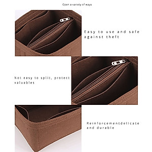 Lckaey Purse Organizer for NOE inner bag NOE BB bucket bag Petit NOE NM storage bag small zipper insert3053khaki-L