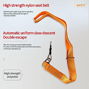 High Rise Escape Descent Device, Framed Safety Descent Rope System, Home Equipment, Beautiful and Elegant, Home Fire Safety Rope Equipped with Fire Prevention Device，Fire Equipment (82FT（25M）)