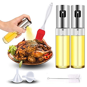 LAKORS Oil Sprayer - Olive Oil Sprayer for Cooking - Olive Oil Mister and Cooking oil Spray - Spray Bottles for Oil and Vinegar dispenser set - Oil Dispenser Bottle for Kitchen