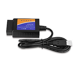 OBD2 Diagnostic Cable Interface Scanner, Keenso OBD2 USB Cable Car USB Connector V1.5