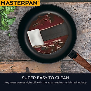 MasterPan Designer Series Non-Stick Cast Aluminum Crepe Pan with Detachable Handle, 11", Black