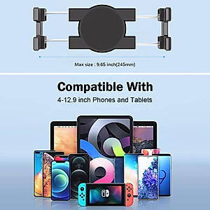 iTODOS Universal Tablet Wall Mount Holder for iPad, iPhone,Kindle Fire HD,Kindle Paper White,Galaxy Tabs,Google Nexus7/11,Switch,e-Reader,360°Adjustment Compatible with 4~12.9 inch Tablet and Phone