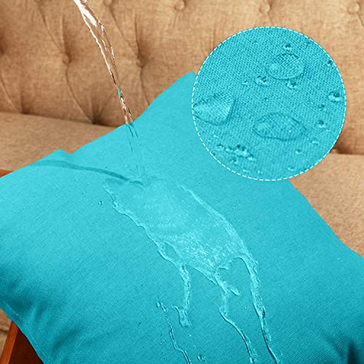 4 Pack Decorative Outdoor Waterproof Throw Pillow Covers, Square Patio Balcony Garden Waterproof Cushion Case, PU Coating Pillow Shell for Couch, Bed, Patio, Sofa, Tent,18 x 18 Inch (Multi Color)