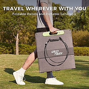 Solar Generator 320W Portable LiFePO4 Power Station 320Wh and Solar Panel 100W with 2 AC Outlet 110V/300W(Peak 480W), Solar Mobile Battery Backup for Outdoors Camping Travel Hunting and Home Emergency