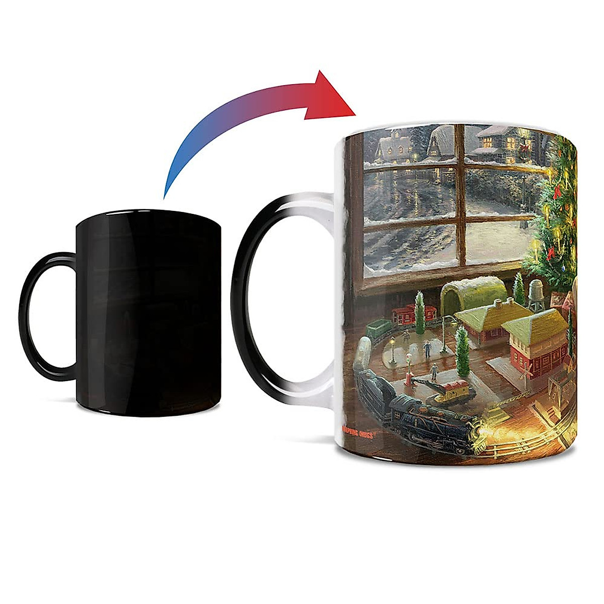 Morphing Mugs Thomas Kinkade Studios – Lionel – Santa’s Special Delivery – Trainset – Toys – One 11 oz Color Changing Ceramic Mug – Image Revealed When HOT Liquid Is Added!