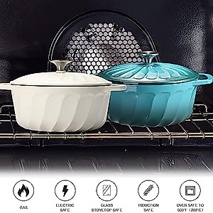 Enameled Dutch Oven with Lid,Cast Iron Dutch Oven Pot,Dual Handles for Bread Baking, Cook, Bake, Refrigerate Safe across All Cooktops(Green)