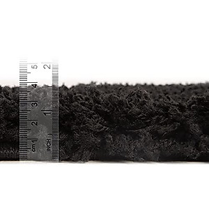 Rugs.com Über Cozy Solid Shag Collection Rug – 5 x 8 Jet Black Shag Rug Perfect 5 x 8 Feet