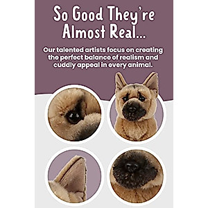 Living Nature German Shepherd Stuffed Animal | Fluffy Dog Animal | Soft Toy for Kids | 8 inches