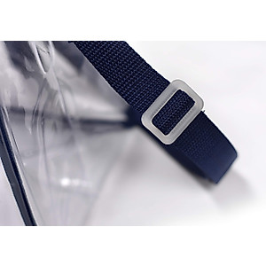 Handy Laundry Clear Tote Bag Stadium Approved - Shoulder Straps and Zippered Top. Perfect Clear Bag for Work, School, Sports Games and Concerts. Meets Stadium Tournament Guidelines. (Blue)