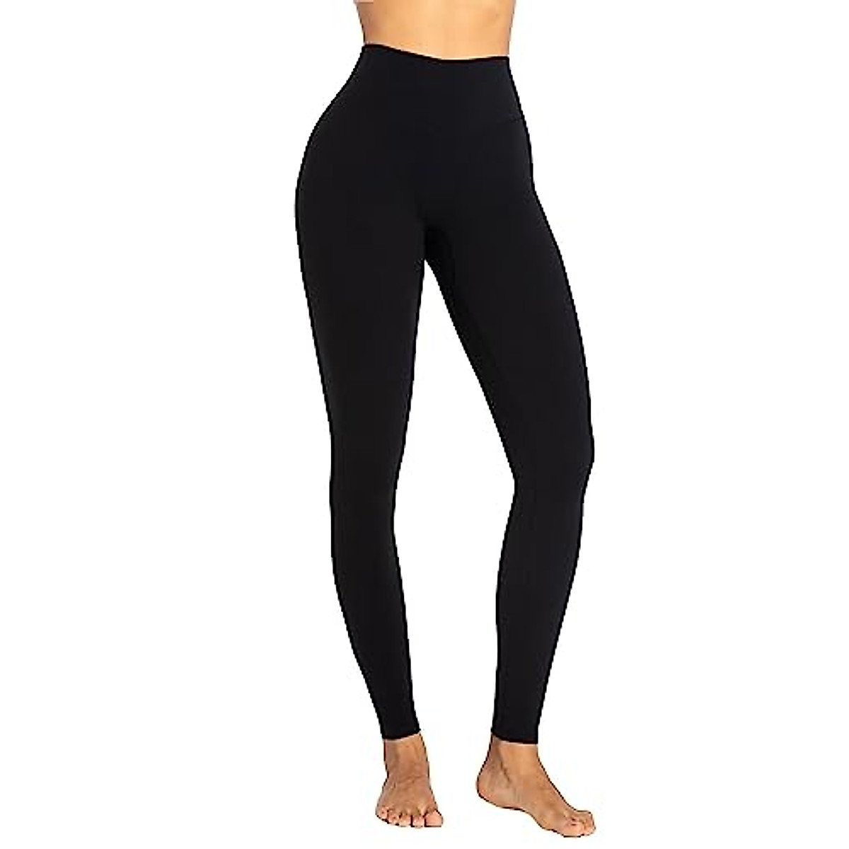 Sunzel Nunaked Workout Leggings for Women, Tummy Control Compression Workout Gym Yoga Pants, High Waist & No Front Seam Black X-Large 28"