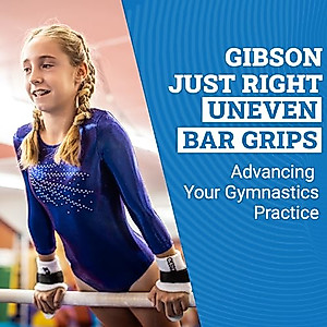 Gibson Athletic Just Right Velcro Hook & Loop Uneven Bar Grips, Gymnastics, White/Black, Small