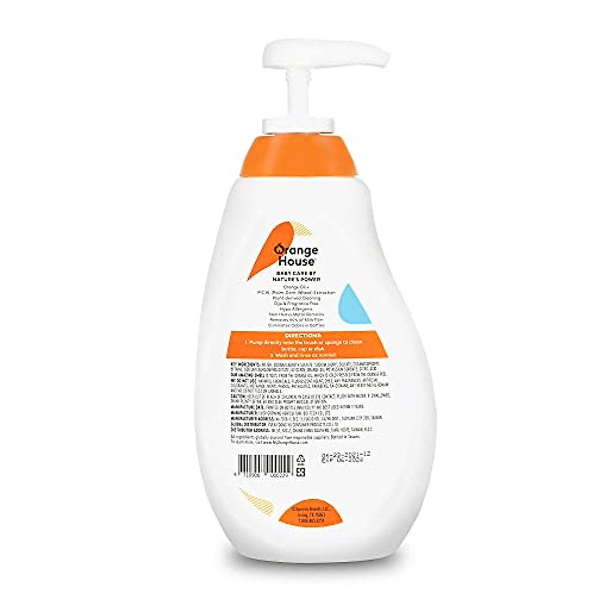 ORANGE HOUSE Baby Bottle Dish Soap Planted-Based Bottle Soap Cleaner, 21.9 Fl oz (3 Pack)