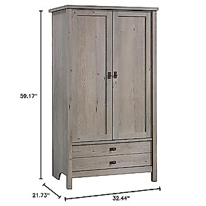Sauder Cottage Road Armoire, L: 32.44" x W: 21.73" x H: 59.17", Mystic Oak finish