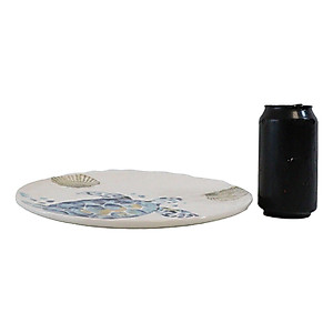 Ebros Nautical Marine Coastal Blue And White Sea Turtle Ceramic Dinnerware For Beach Party Hosting Kitchen And Dining Earthenware Serveware (Round Dinner Plate 11"D, 2)